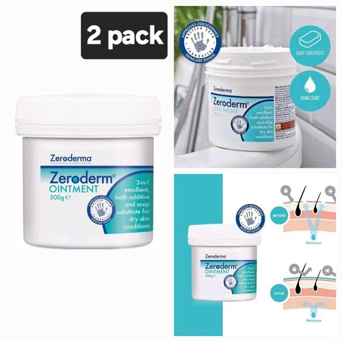2x Zeroderma Zeroderm Ointment 500g - 3In1 Emollient, Bath Additive and ...
