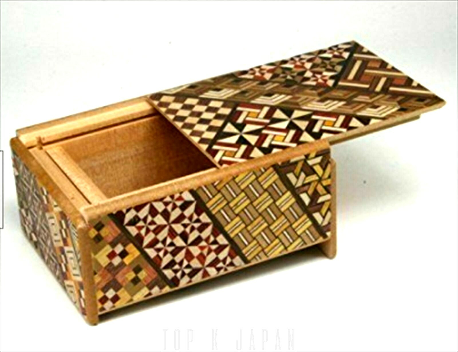 Japanese Puzzle Box Hakone Yosegi Samurai Wooden Secret Magic Trick Box ...