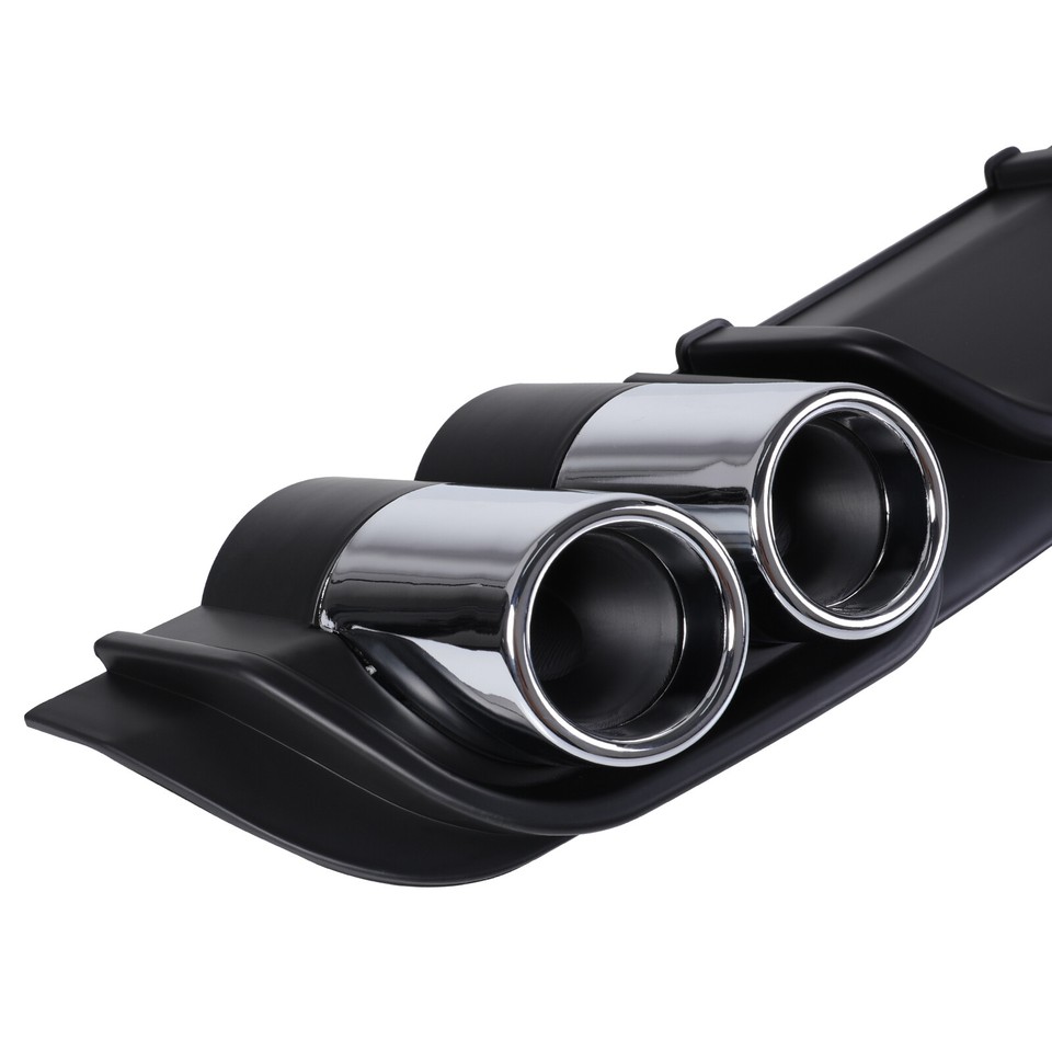 Universal Rear Bumper Lip Splitter Spoiler Chrome Diffuser Fake Exhaust ...