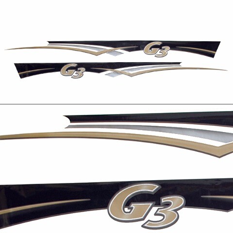 G3 Boat Decal 73404726 / 73404722 | 105 x 8 Inch Black Gold (Set of 2 ...