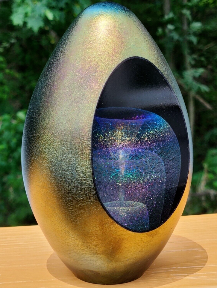 Huge Eickholt Triple Fountain Seed Life Iridescent Aurene Glass ...