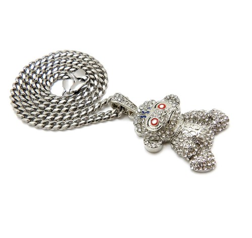38 BABY Monkey Pendant & 18" ~ 30" Stainless Steel Cuban Chain Hip Hop ...