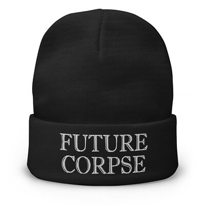 Future Corpse Embroidered Cuff Beanie Original Goth Design | eBay