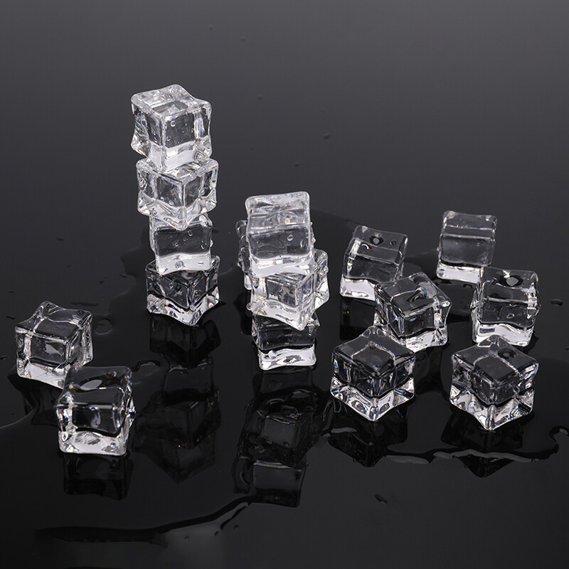16pcs 17mm 20mm Artificial Acrylic Square Shape Ice Cubes Photography ...