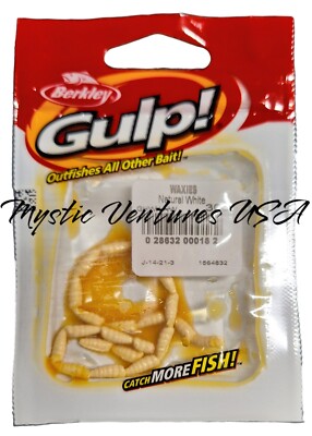 Berkley GULP Natural White Waxies Grubs 30pk Bass Walleye Crappie Perch ...