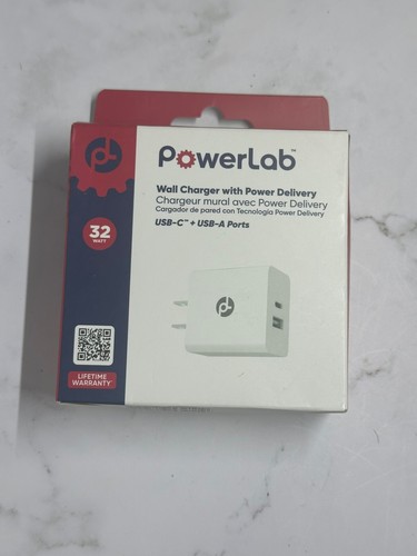 Wall Charger with Power Delivery USB-C USB-A Ports 32 Watt PowerLab ...
