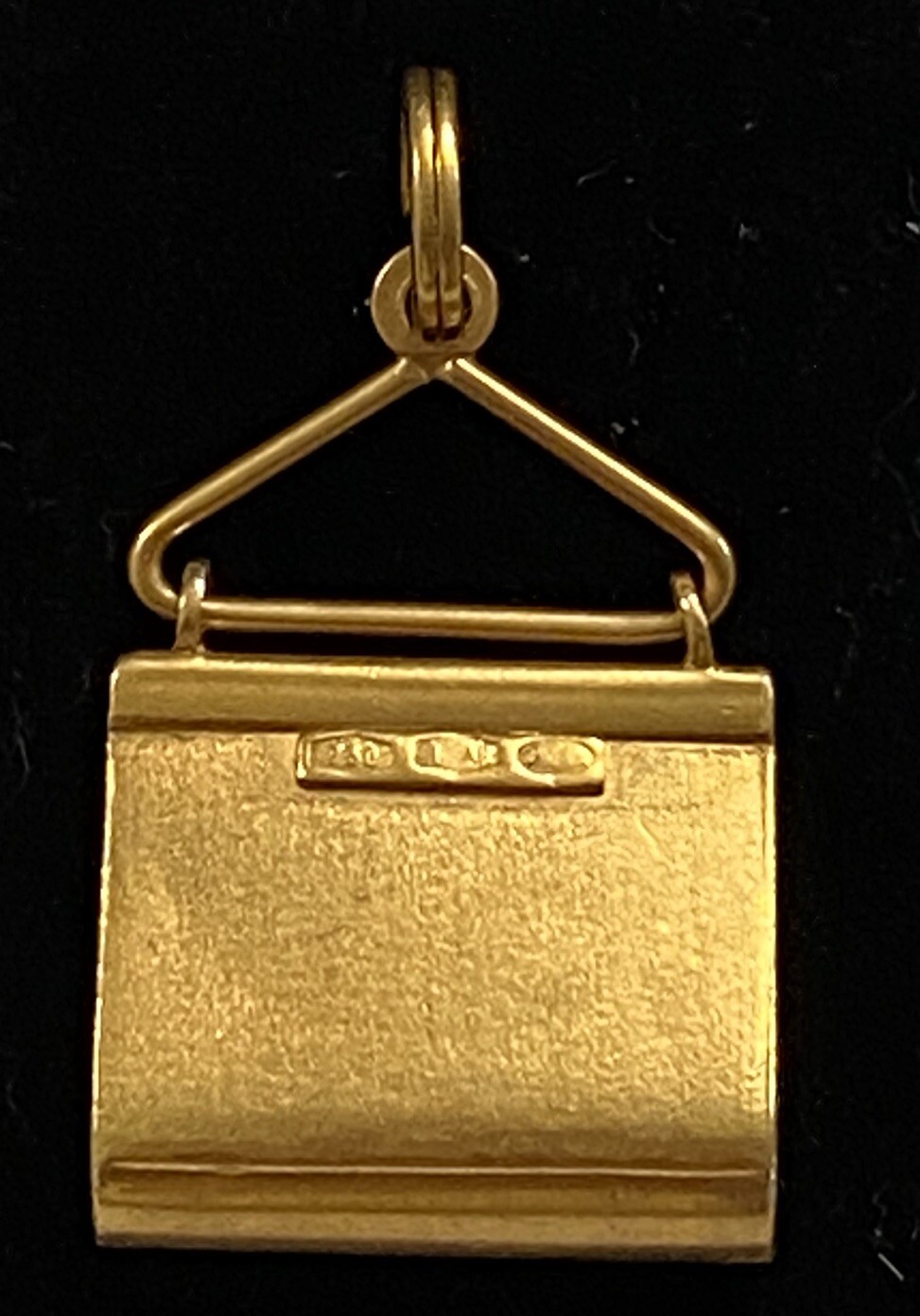 VINTAGE 18k 750 SOLID Yellow Gold 3D PURSE Bag Pocketbook Charm Pendant ...