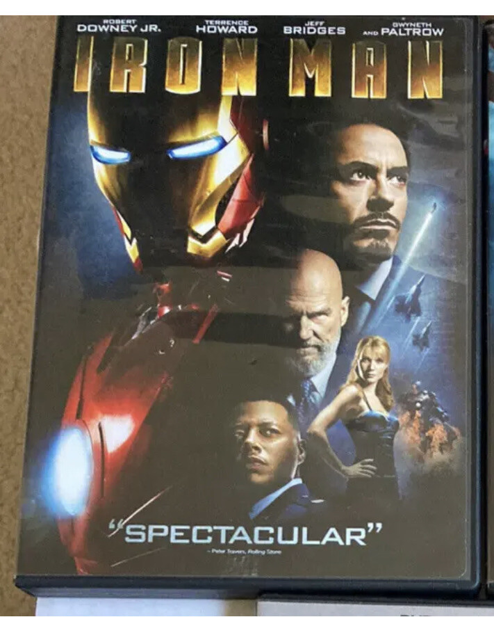 Marvel's Iron Man 1, 2, 3, DVD Trilogy, Robert Downy Jr, 3 in 1 case ...