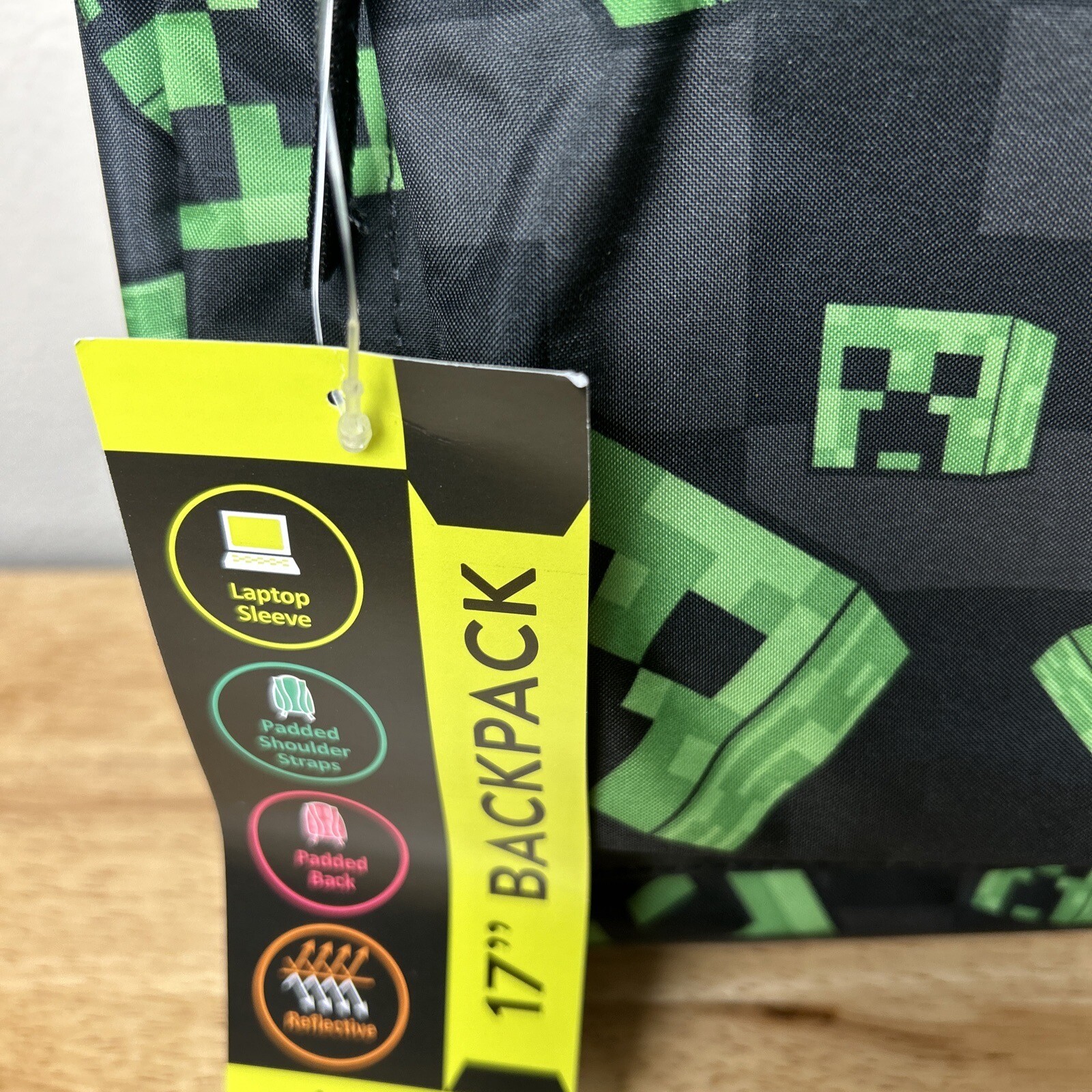 Minecraft Creeper School Backpack Book Bag 17" Boys Green Black | eBay