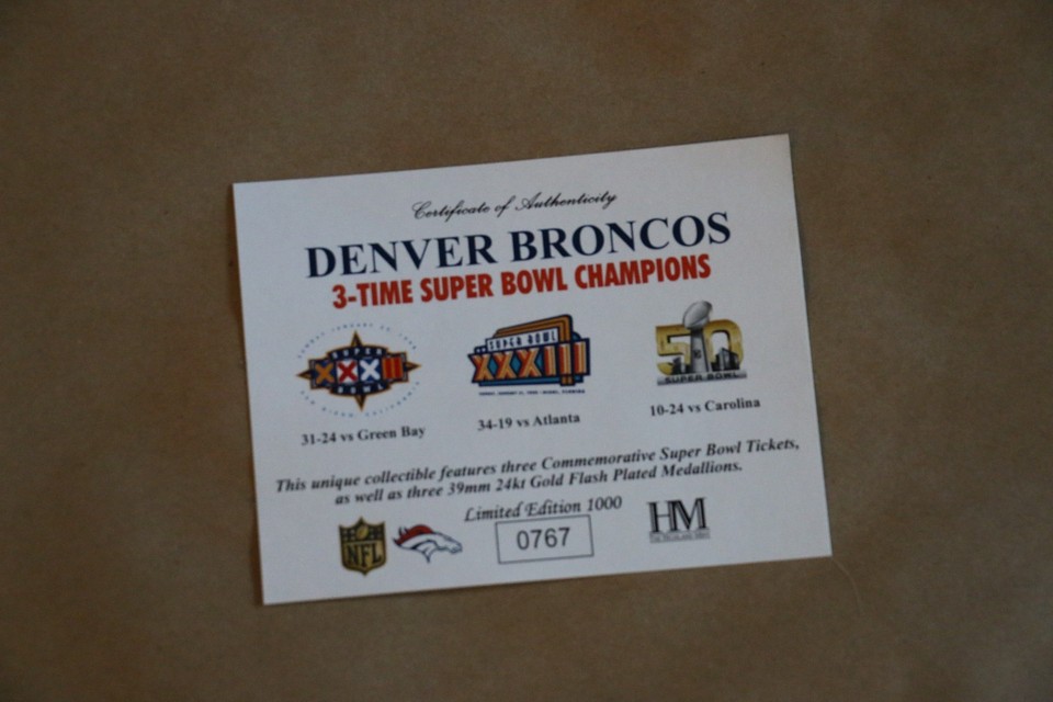 Denver Broncos Super Bowl Champions Framed Ticket Display Limited ...
