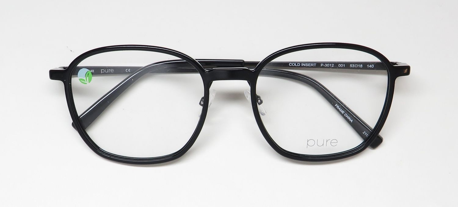 NEW MARCHON AIRLOCK PURE 3012 GLASSES 001 BLACK MENS 53-18-140 PLASTIC ...