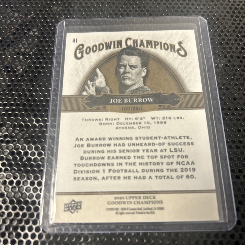 2020 UD Goodwin Champions #41 Joe Burrow RC Rookie LSU Bengals | eBay