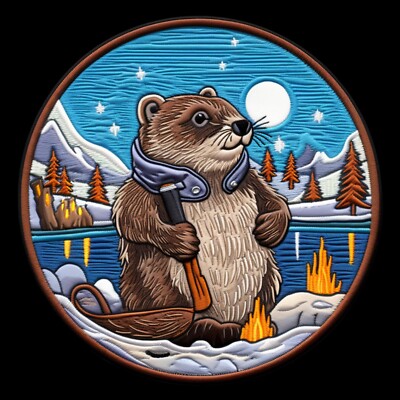 Beaver Patch Iron-on Applique Cartoon Kids Decorative Craft Snow Animal ...