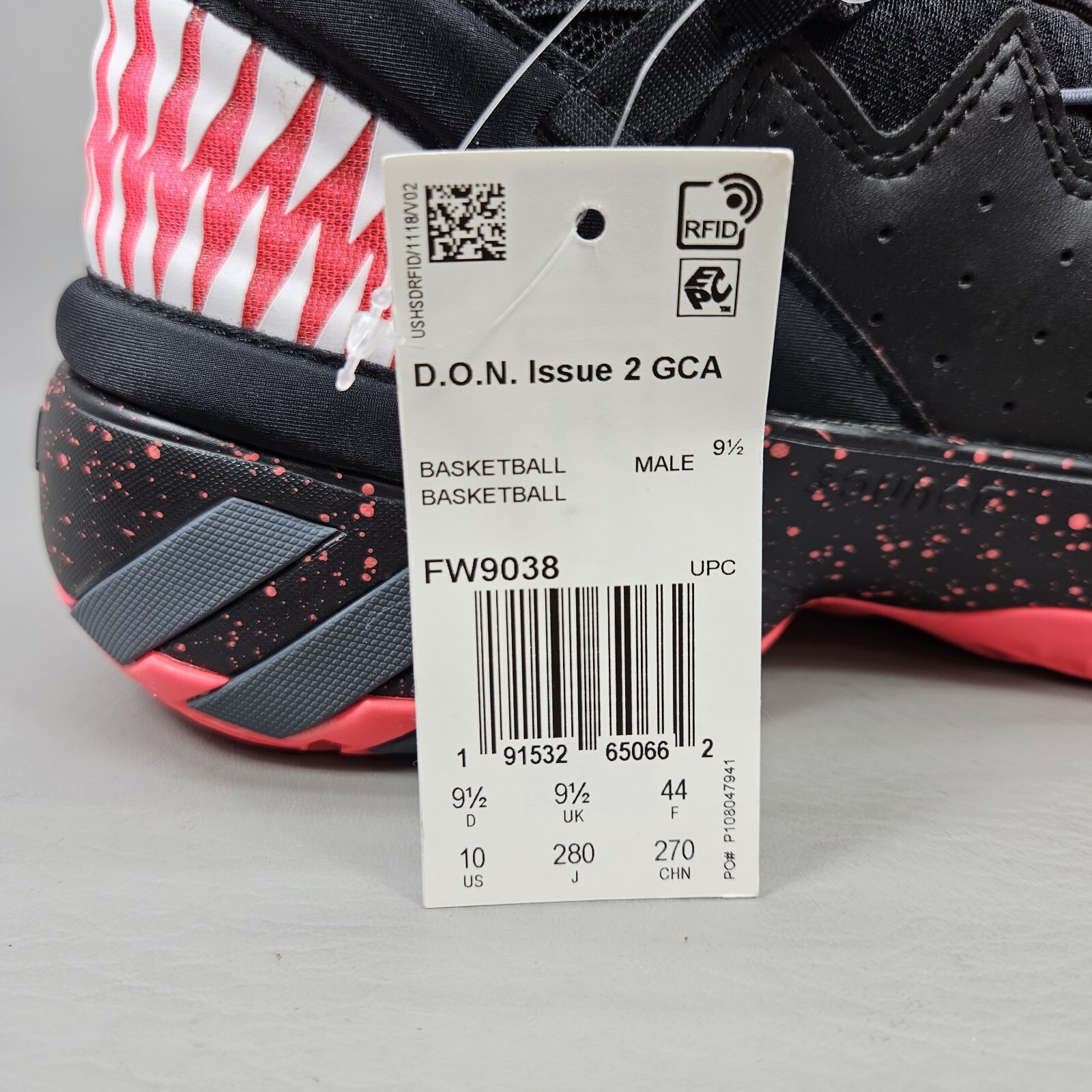 Adidas D.O.N. Issue 2 x Marvel Venom Basketball Shoes Black FW9038 Mens ...