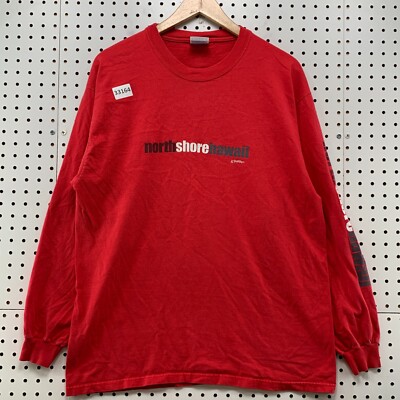 Vintage North Shore Hawaii Shirt Mens Large Red Long Sleeve Surfer ...