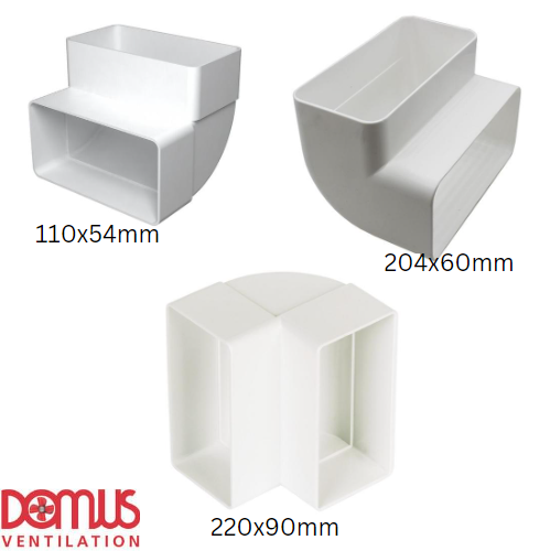 RECTANGULAR DUCTING 90 DEGREE VERTICAL BEND - 110x54mm, 204x60mm and ...