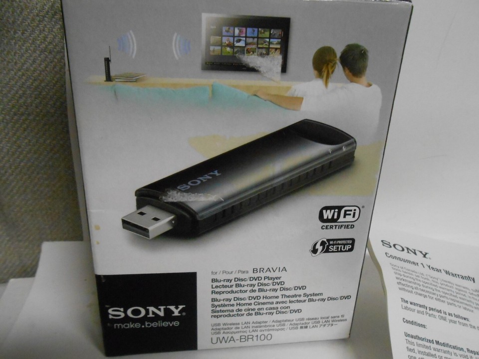 Sony UWA-BR100 USB Wi-Fi Network Adapter for HDTVs and Blu-Ray Disc ...