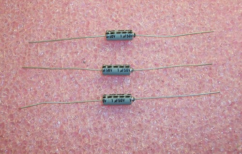 QTY (25) 1uf 50V +50/-10% 6x12mm AXIAL ALUMINUM ELECTROLYTIC CAPACITORS ...