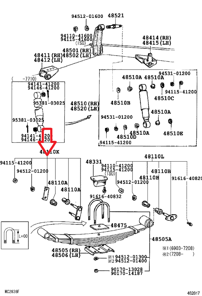 69-79 TOYOTA LAND CRUISER FJ40 FJ42 FJ45 FRONT LEAF SPRING SHACKLE KIT ...