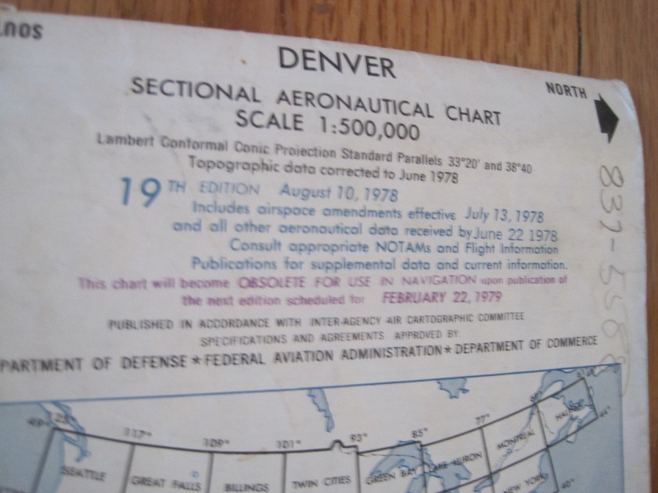 Aeronautical Chart Denver 1978 Vintage | eBay
