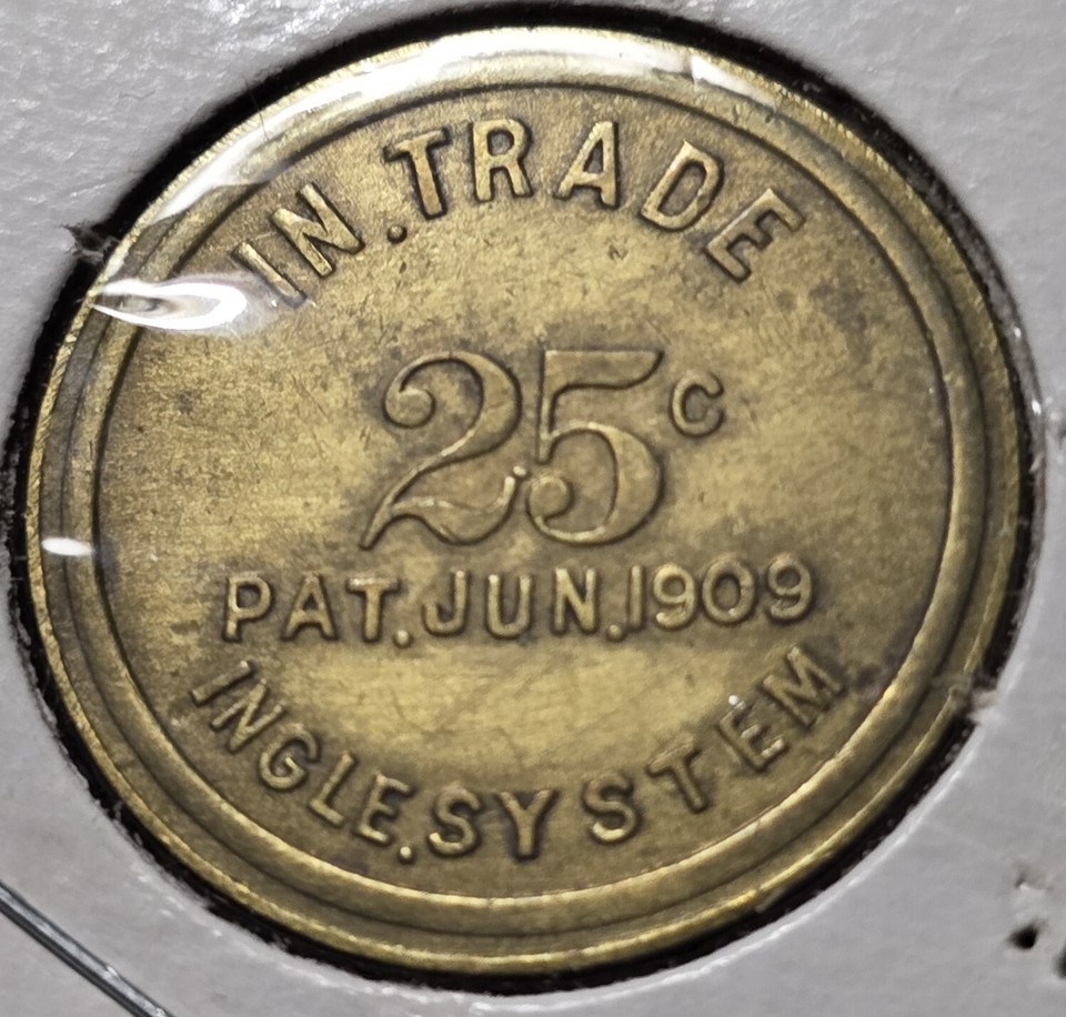 J.B. Marlnee Indianapolis Indiana 25c Ingle System Trade Token | eBay
