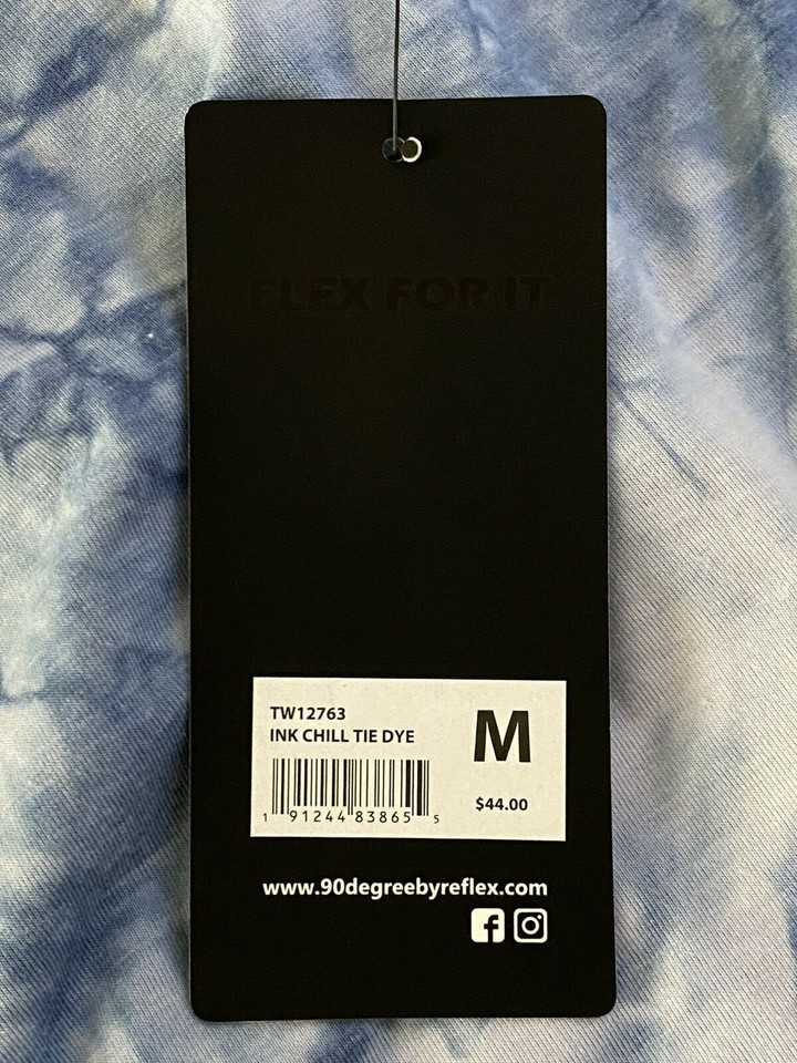 90 Degree By Reflex Women's Sz Medium Blue Tie Dye Sleeveless Top New ...