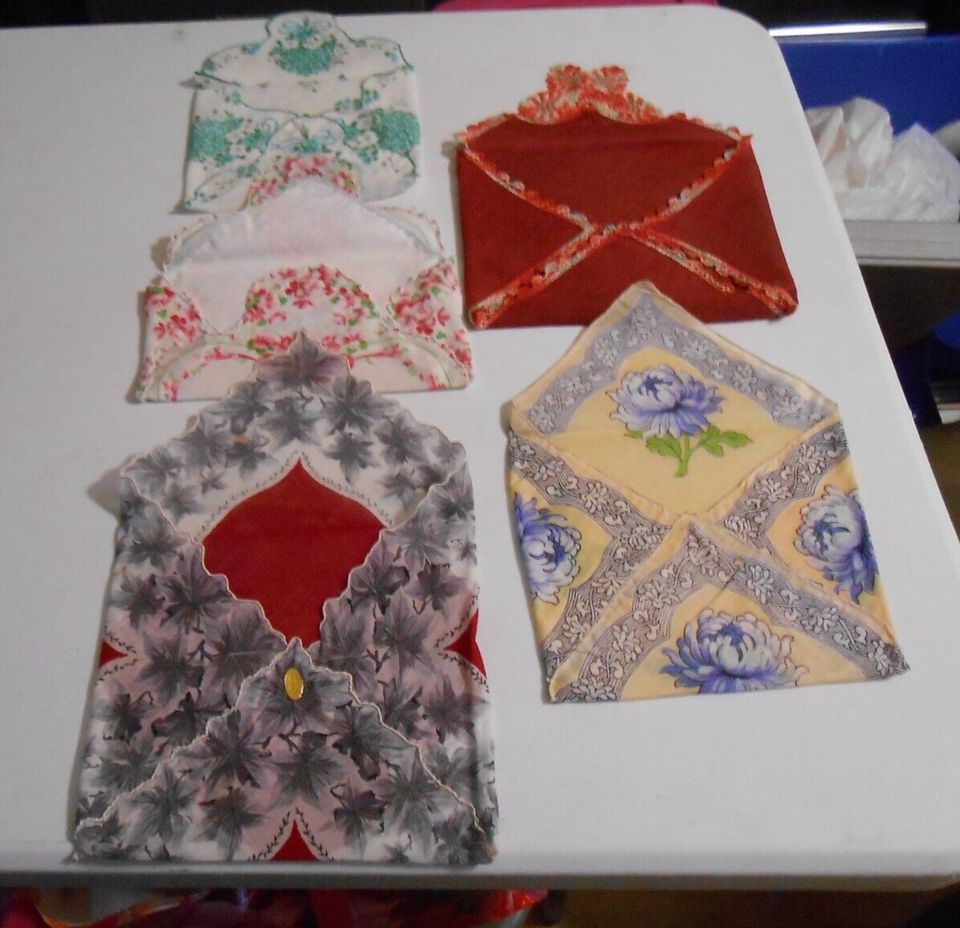 FIVE RARE VINTAGE HIGHLY SOUGHT AFTER LADIES HANDKERCHIEF ENVELOPES | eBay