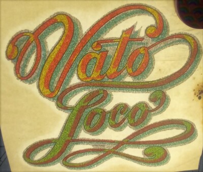 **RARE** Classic Vintage Glitter Iron-On Heat Transfer "Vato Loco" | eBay