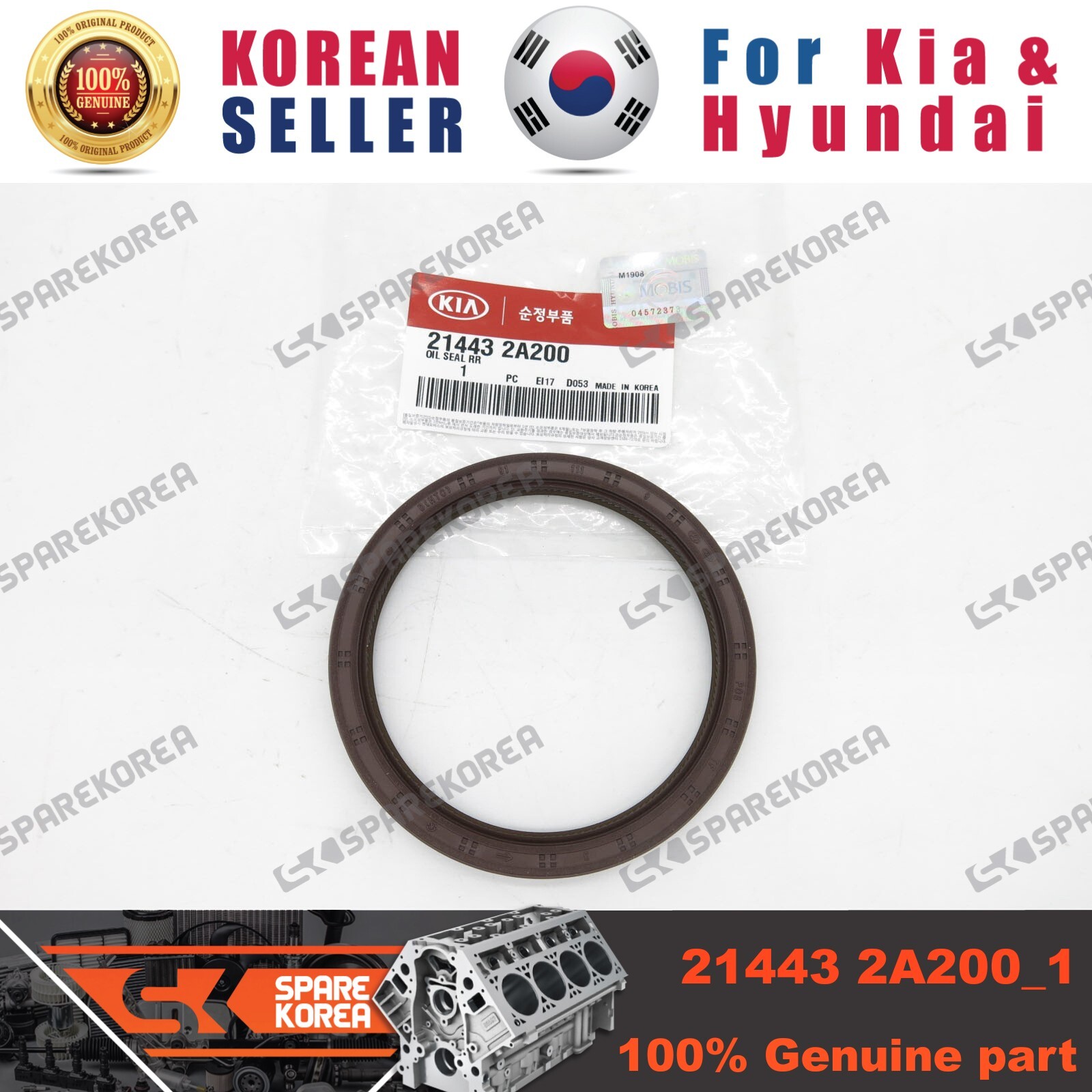 Genuine/OEM 214432A200 SEAL-OIL RR for Kia New Soul | eBay