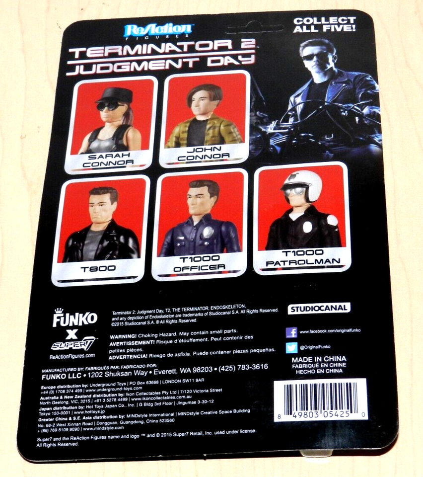 TERMINATOR T-1000 ReACTION FIGURE NEW SEALED NICE CARD SUPER 7 FINAL ...