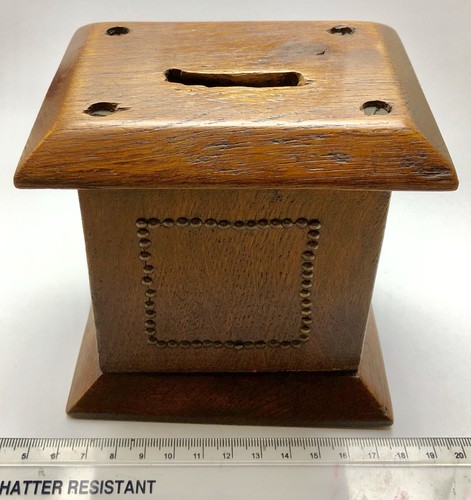 Antique Wooden Treen Money Box - Crude & Nieve | eBay