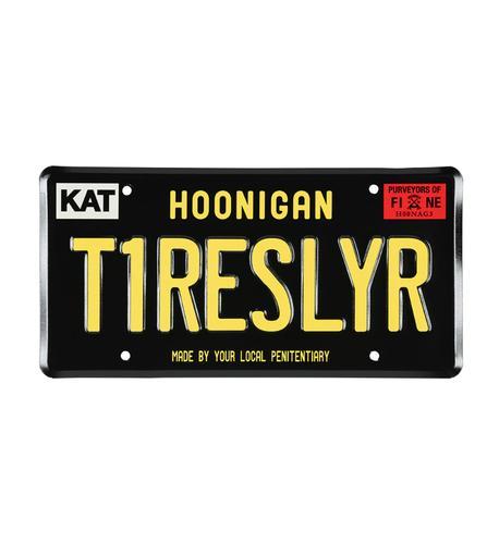 Official Hoonigan Tire Slayer Black / Yellow Metal Licence Plate Free ...