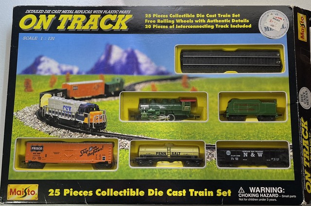 Maisto on Track 25 PC Collectible Die Cast Train Set Burlington for ...