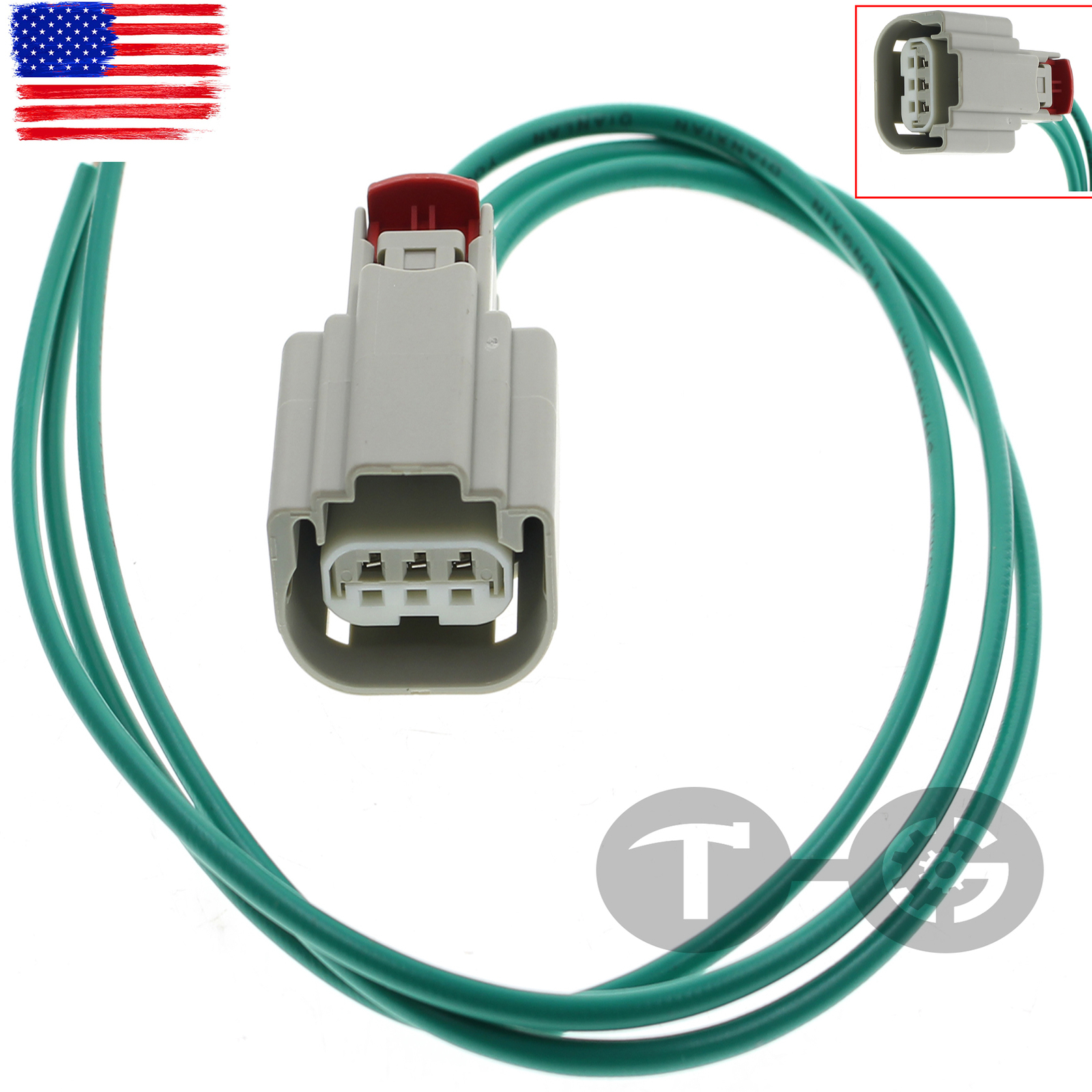 11.8 inches 3-wire Headlight Connector Pigtail Plug Cable Wire for Ford ...