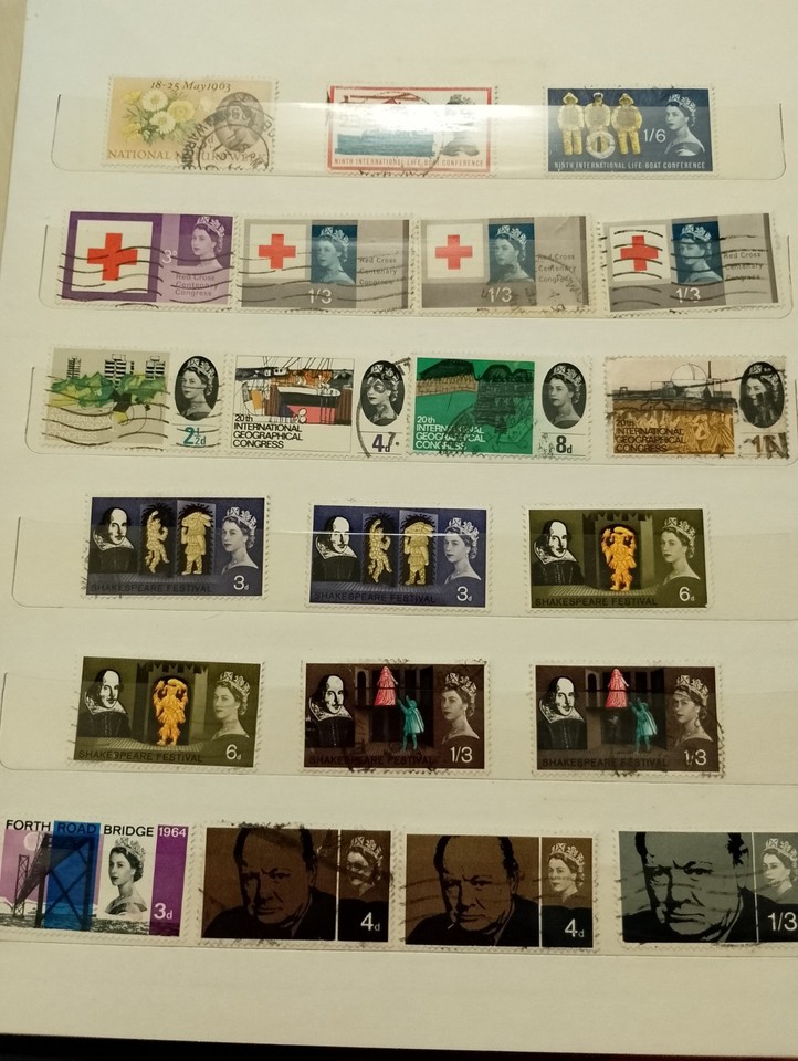 Collection of QE2 GB stamps in stockbook & on cards | eBay UK