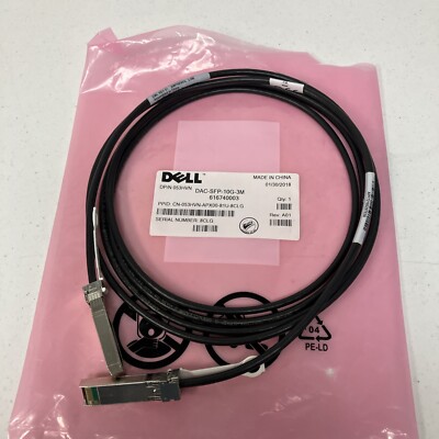 Dell DAC-SFP-10G-3M 616740003 10Gb SFP+ Twinax Cable DAC 053HVN 8CLG ...