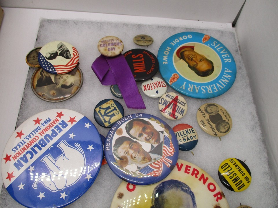 Large Lot Vintage Pinbacks .. Mostly Political | eBay
