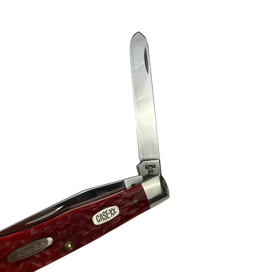 1996 CASE 6254 Logo Transition Red SS Pocketknife Clip Western Spey 3 ...