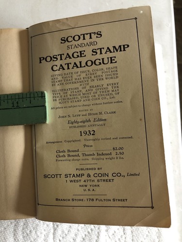 Scott Standard Postage Stamp Catalog Eighty- Eighth Edition 1932 | eBay