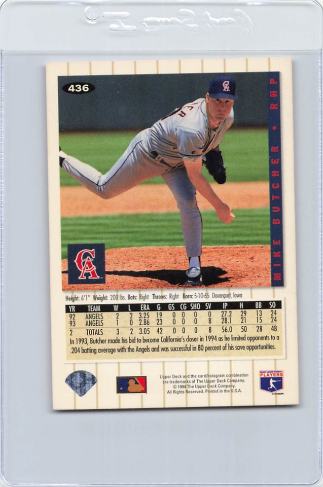 1994 Collector's Choice #436 Mike Butcher Angels Signed Auto *J79 | eBay
