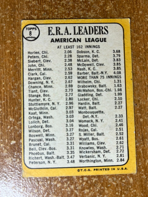 1968 Topps - #8 Joe Horlen, Gary Peters, Sonny Siebert for sale online ...