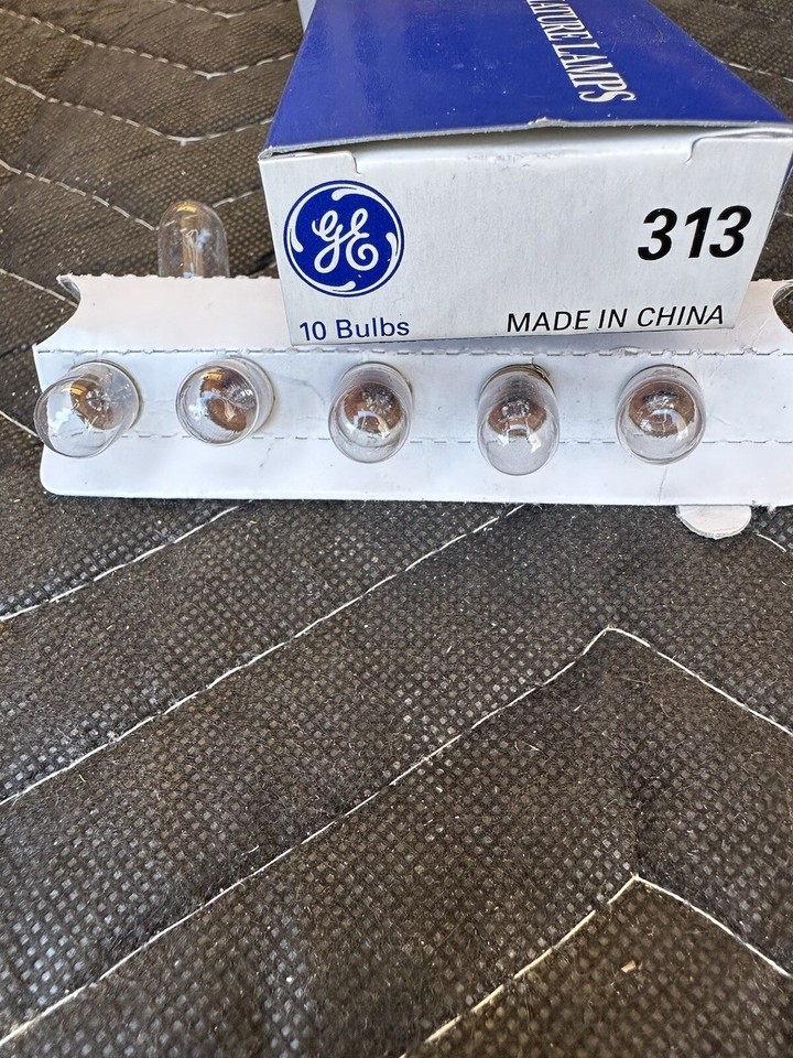 GE 313 GE313 Miniature Lamps Light Bulbs QTY One Box Of 10 Bulbs New | eBay