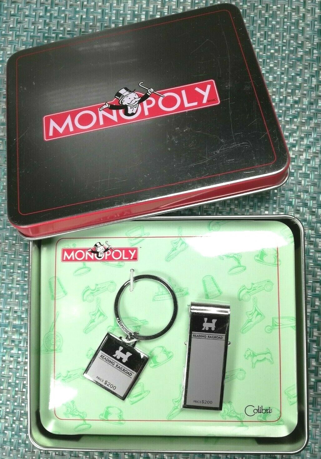 MONOPOLY 70th Anniversary Reading Railroad Colibri Money Clip & Key ...