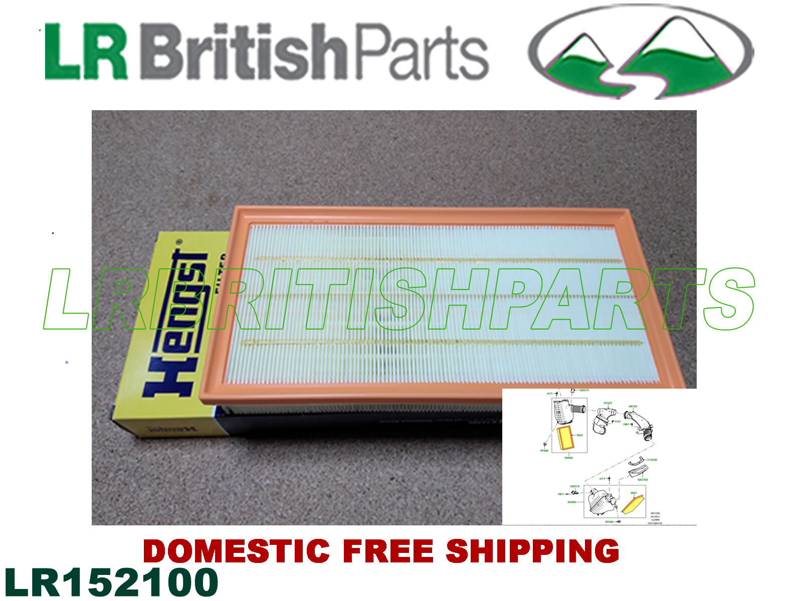 LAND ROVER AIR FILTER RANGE ROVER 22 ON SPORT 23 ON LR152100 | eBay