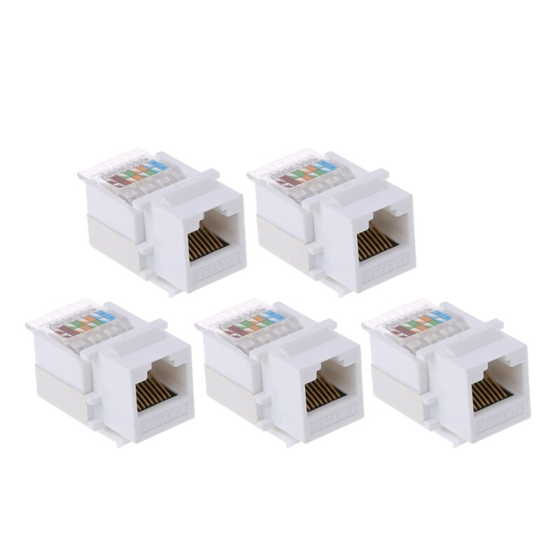 5pcs Tool-free CAT5E UTP Module RJ45 Connector Socket Computer Outlet ...