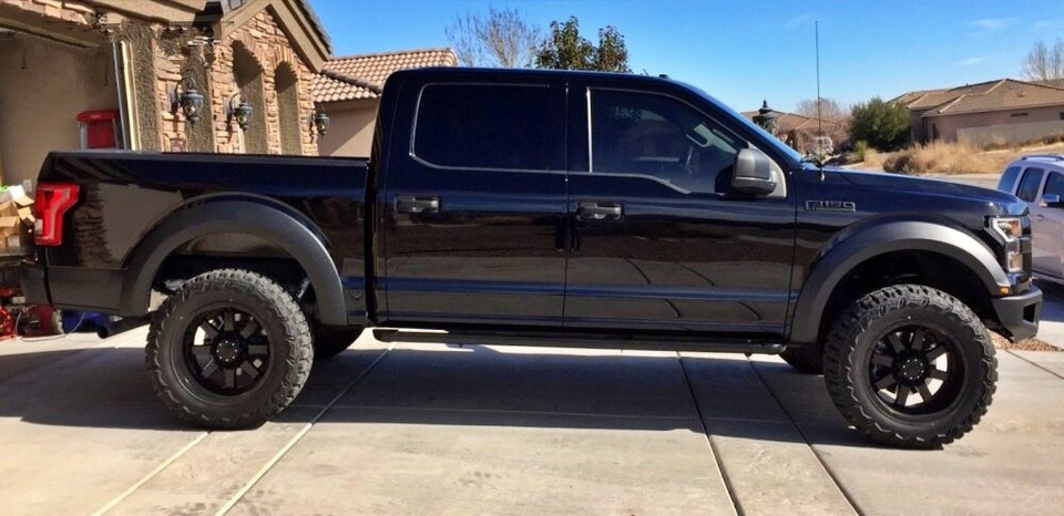 Paintable Raptor SVT Style Fender Flares For 15-17 Ford F150 w LED ...