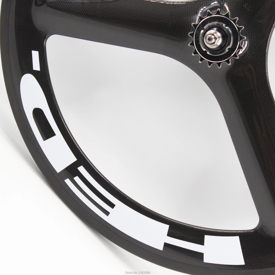 700C Road Track Fixed Gear Bicycle Carbon Bike Wheelset 3 Spokes Rim ...
