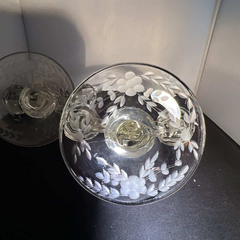 Vintage Tiffin Crystal Art Deco Double Candelabra Bat Wing Set Of 2 | eBay