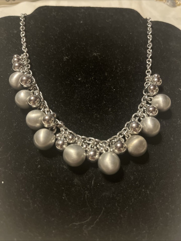 Retired Lia Sophia Necklace Silver Cha Cha Beads 16-20” | eBay UK