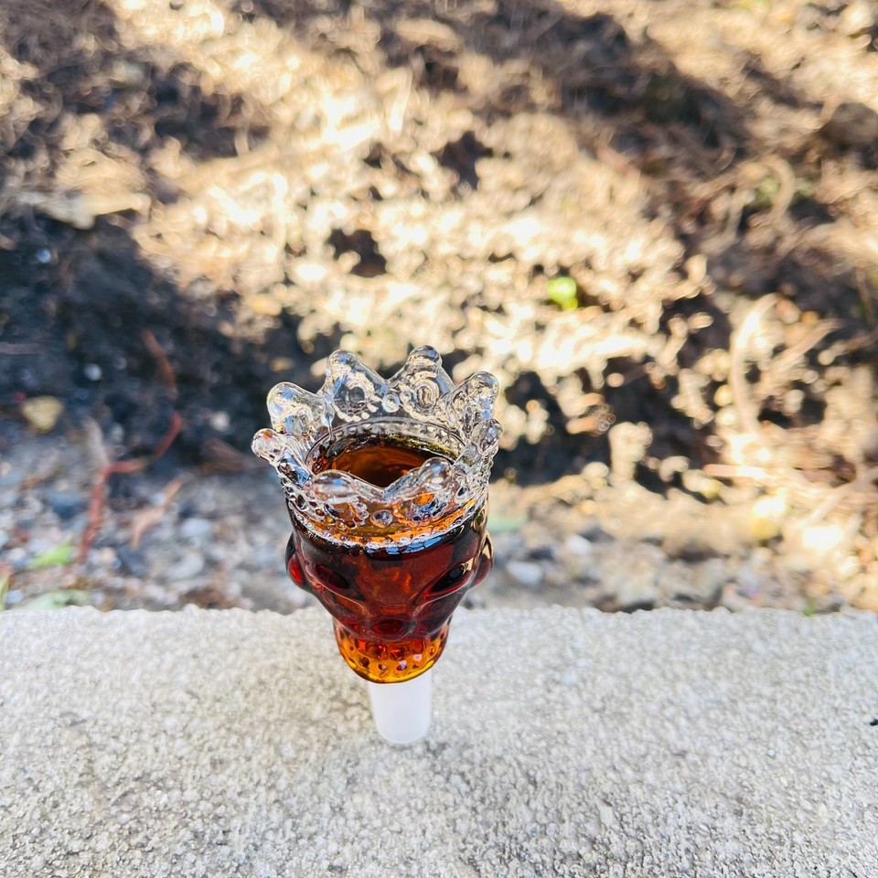 Premium 14mm Thick Glass Red Skull King in Crown Bowl Head for Water ...
